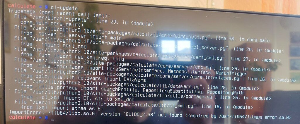 Ошибка cl-update - Calculate Русский